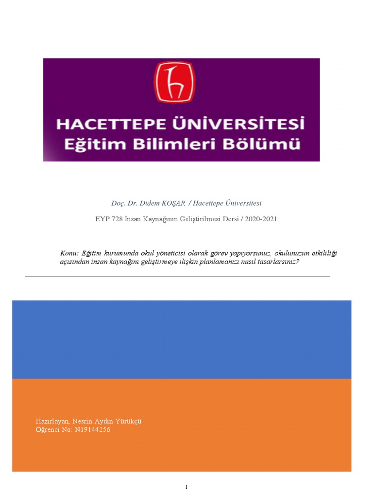 EYP 728 İnsan Kaynağının Geliştirilmesi - Ödev 1 - Nesrin AYDIN | PDF