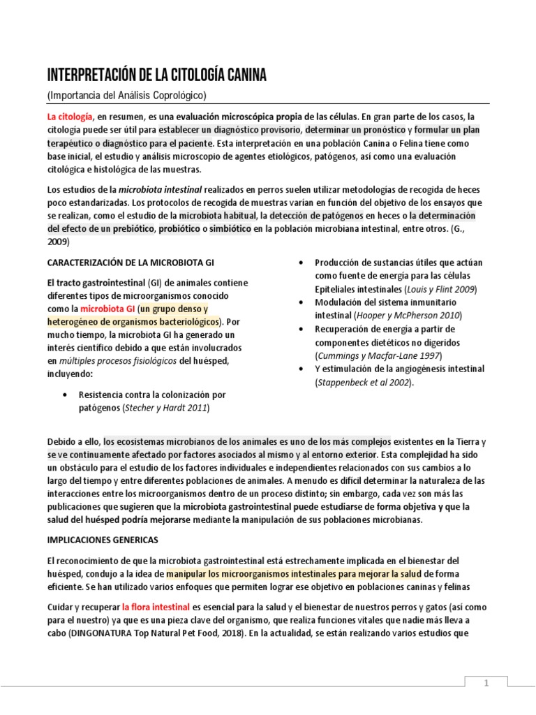 Citología Canina: Análisis Coprológico | PDF | Patógeno | Medicina