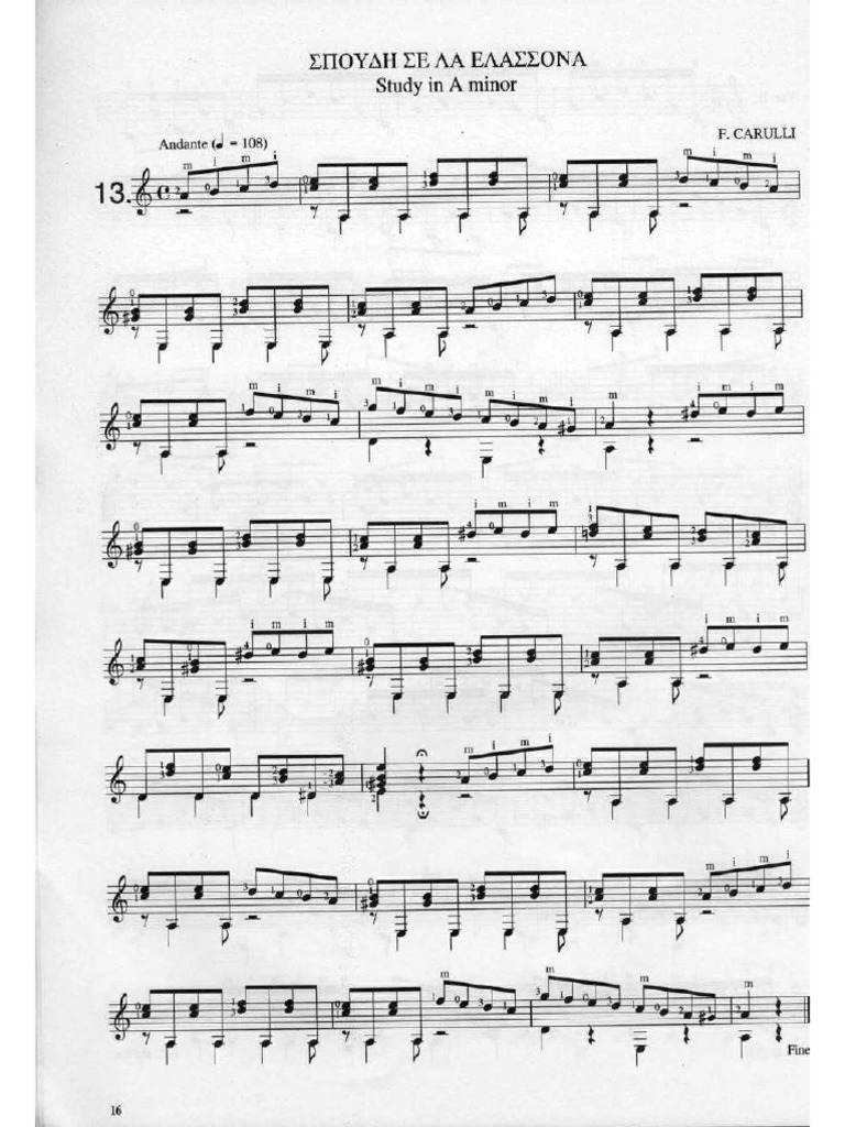 Carulli - Study in A Minor | PDF