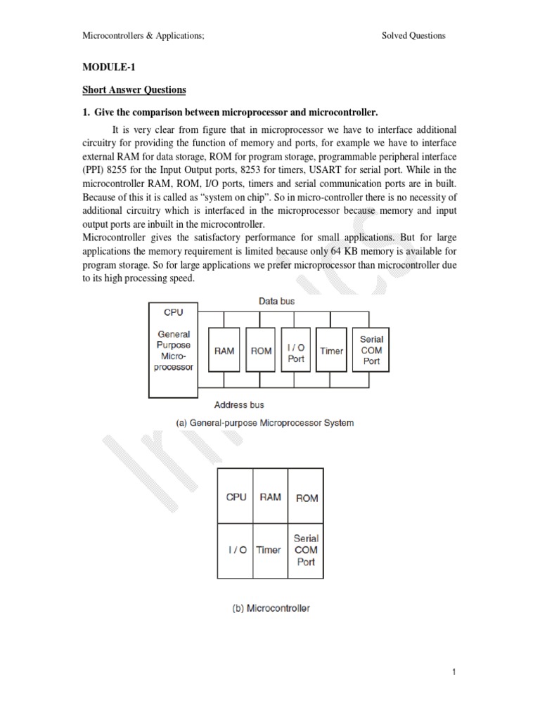 Microcontrollers Applications Solved Questions Answers | PDF ... Microcontrollers Applications Solved Questions Answers | PDF ...