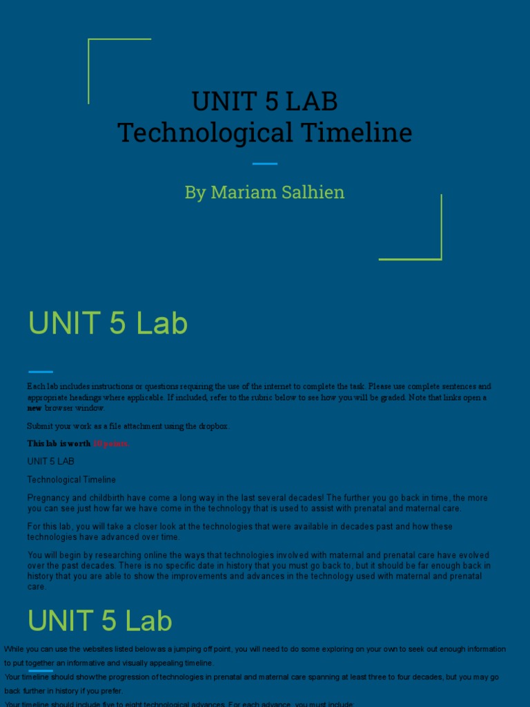UNIT 5 LAB Technological Timeline Mariam Salhien | PDF | Health Care ...