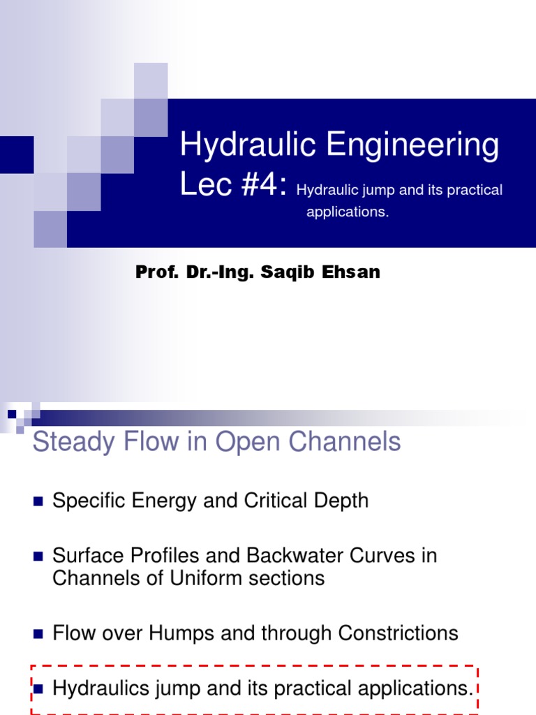 Hydraulic Engineering - Lec - 4 - Students | PDF | Dynamics (Mechanics ...
