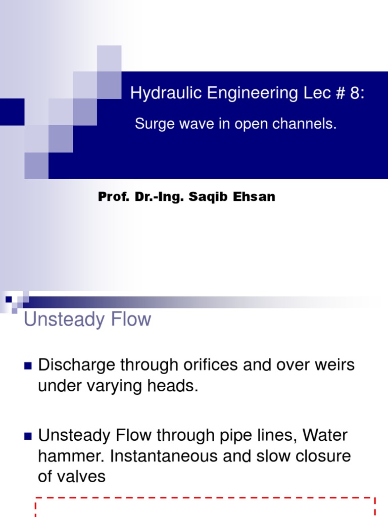 Surge Waves in Open Channels | PDF | Waves | Civil Engineering