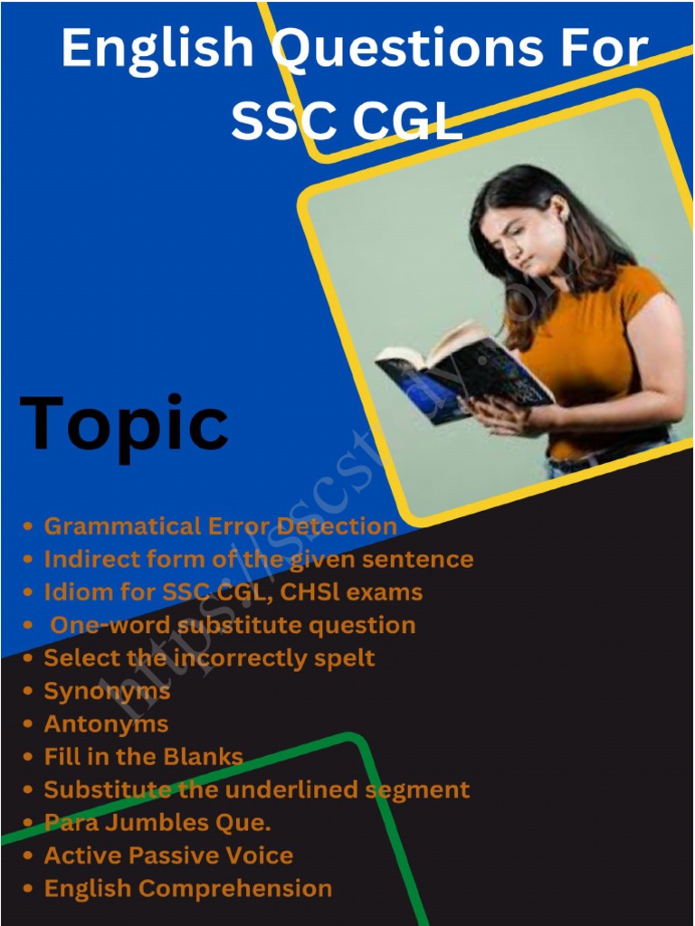 English Topic Wise For SSC CGL (Sscstudy - Com) | PDF | Linguistics