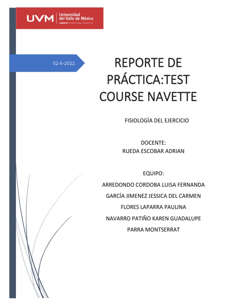 Informe sobre el Test Course Navette | PDF | Medicina CLINICA ...