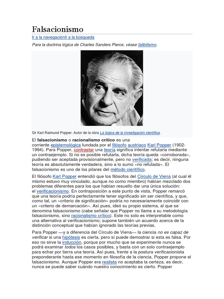 Falsacionismo | PDF | Karl Popper | Método científico