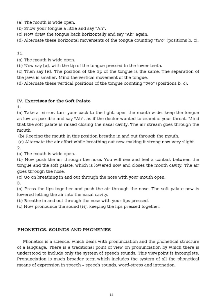 An Analysis of Tongue Exercises for Developing Precise Articulation and Nasalization Skills ...