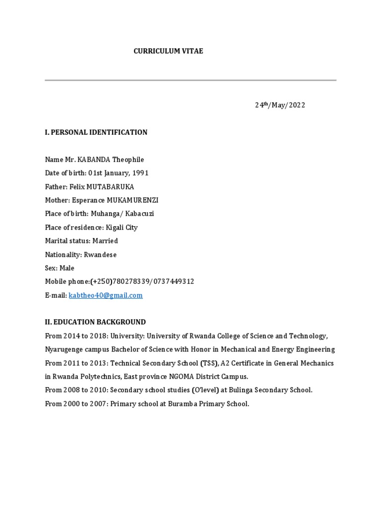 CURRICULUM VITAE Updated. | PDF | Mechanical Engineering