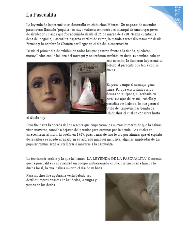 La Leyenda De La Pascualita Se Desarrolla En Chihuahua México Pdf