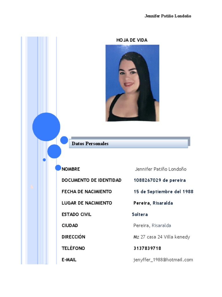 HOJA DE VIDA Jennifer Patiño Londoño 2 | PDF