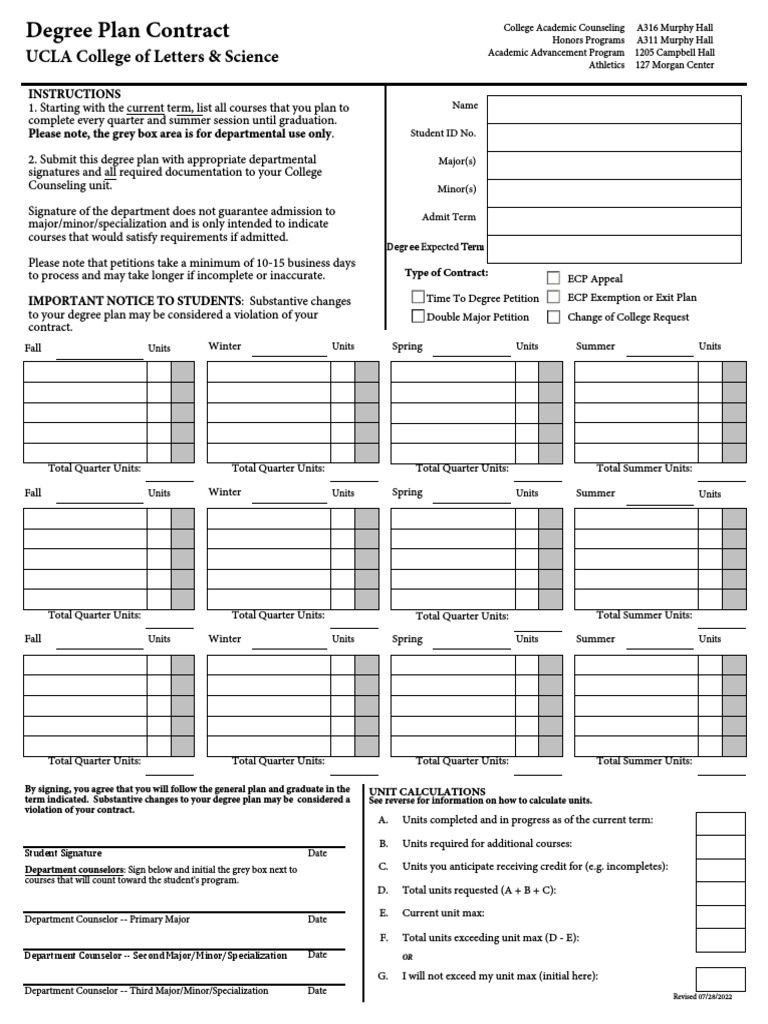 UCLA Degree Plan Contract Example | PDF