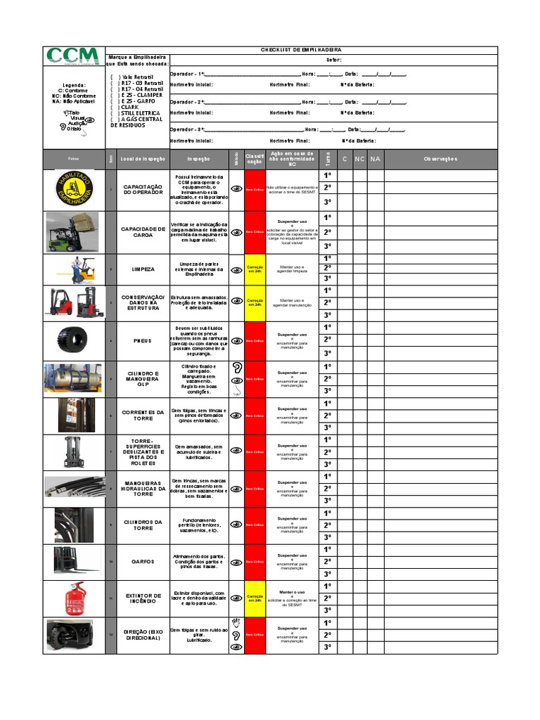Novo Checklist Empilhadeira - Atualizado | PDF