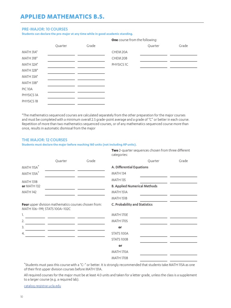 Applied Math Plan | PDF | Mathematics | Statistics