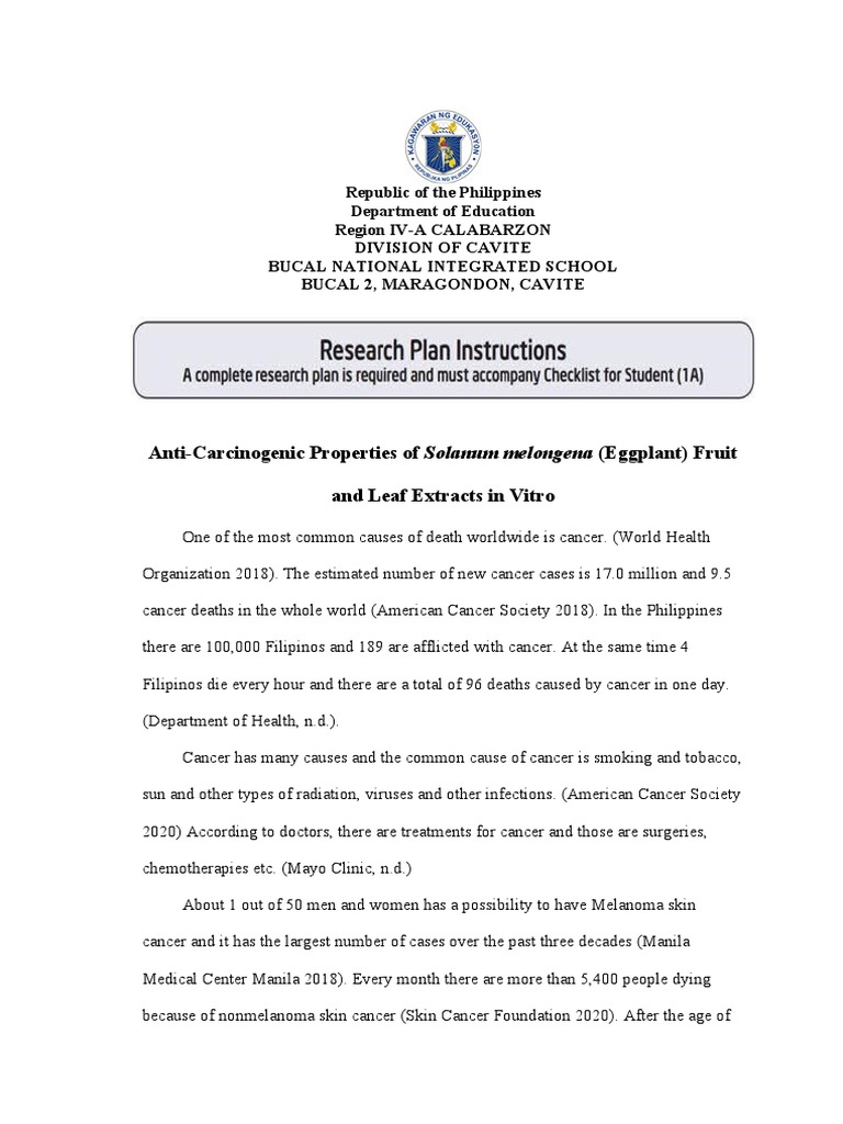 Anti-Carcinogenic Properties of Solanum Melongena (Eggplant) Fruit and ...