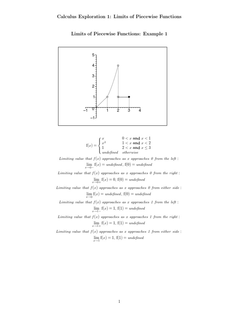 Calculus: Piecewise Function Limits | PDF | Teaching Mathematics ...