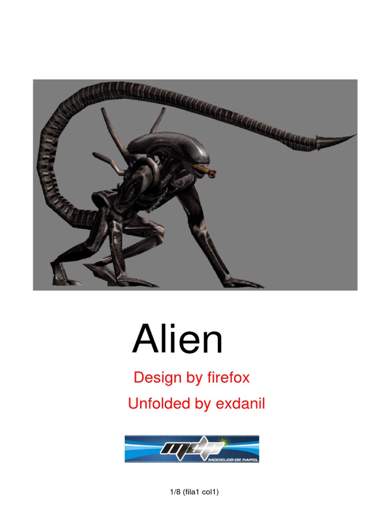 Instrucciones para armar un modelo de alien hecho de papel | PDF