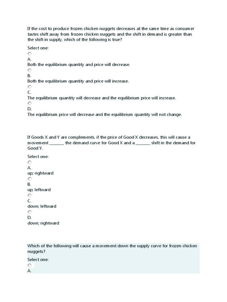 Econs MCQS | PDF | Economic Equilibrium | Demand