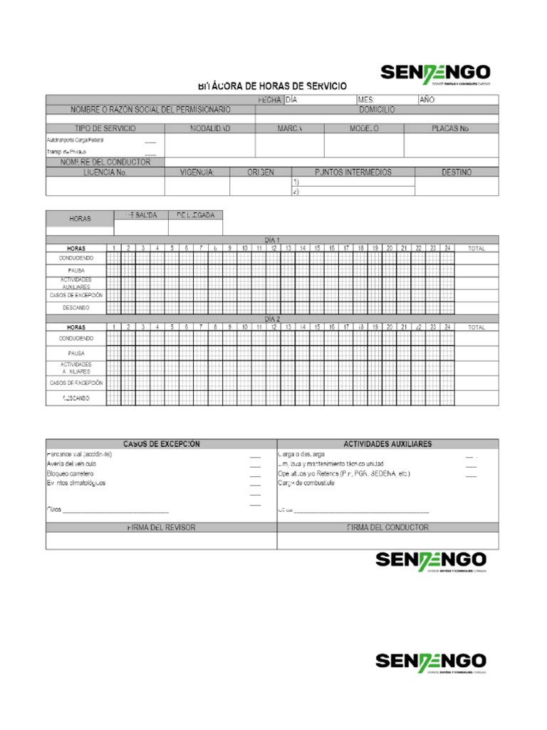 Bitacora de Conductores Del Transporte Personal | PDF