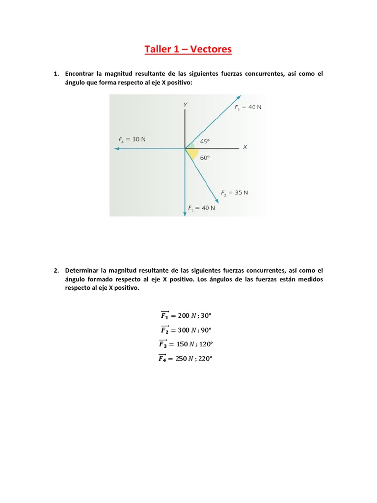 Taller 1 - Vectores | PDF