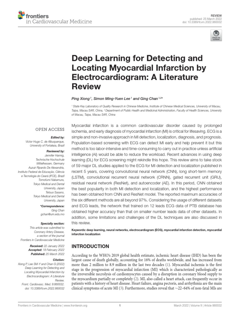 Deep Learning For Detecting And Locating Myocardial Infarction By Electrocardiogram A