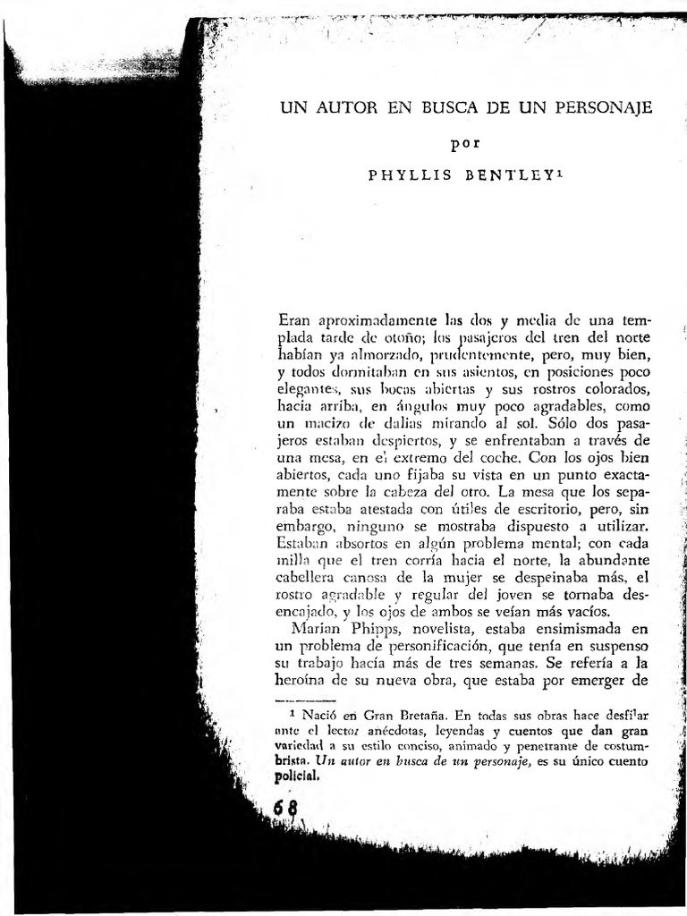 Un Autor en Busca de Un Personaje, Phyllis Bentley | PDF