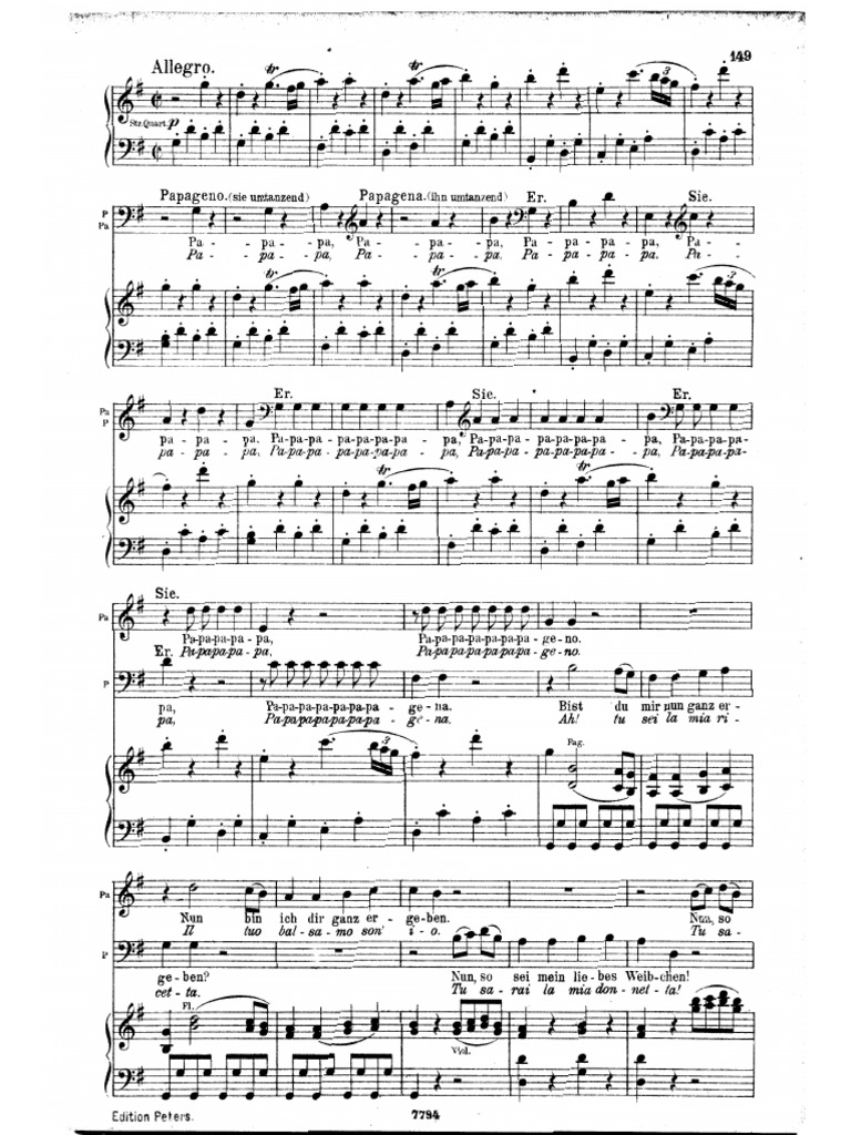 Papageno Papagena Duet | PDF