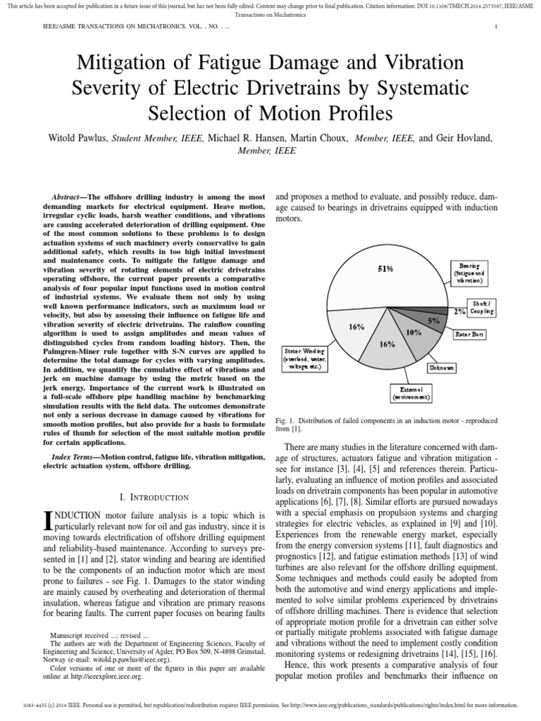 Mitigation of Fatigue Damage and Vibration Severity of Electric ...