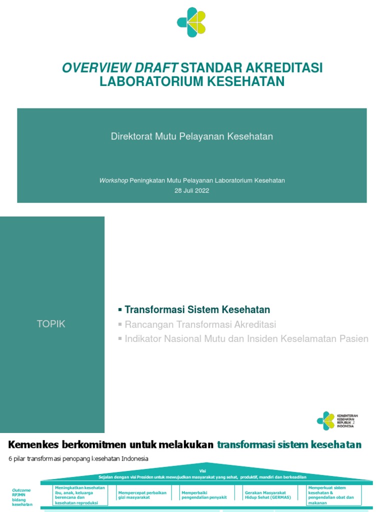 #1 Overview Standar Akreditasi Labkes 280722 | PDF