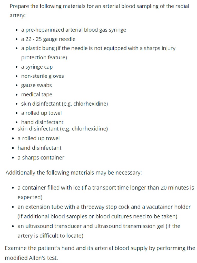 Abg Radial Artery | PDF | Pulse | Hand