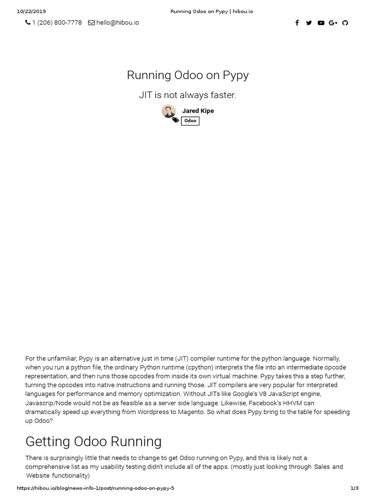 Running Odoo On Pypy - Hibou - Io | PDF | Computer Programming | Computing