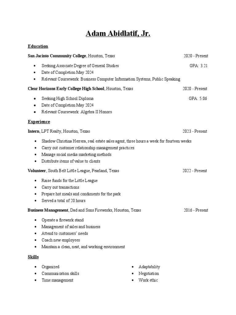 Ism Resume No Contact Info | PDF