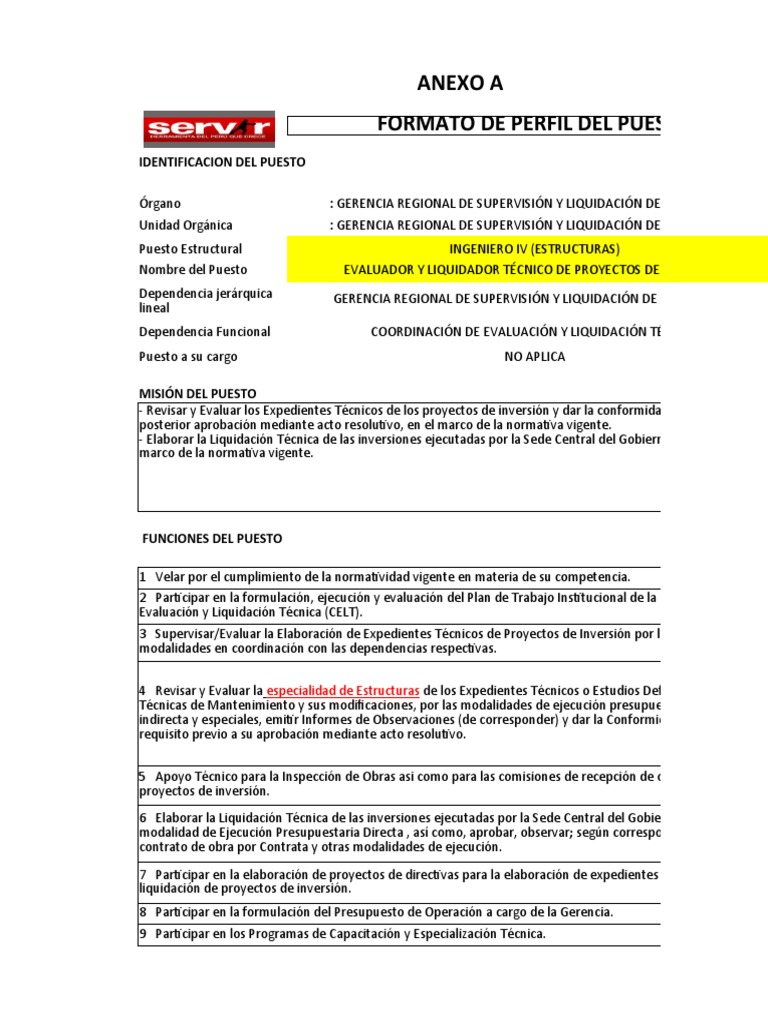 Formatos Del Manual de Perfiles ESTRUCTURAS | PDF | Licenciatura