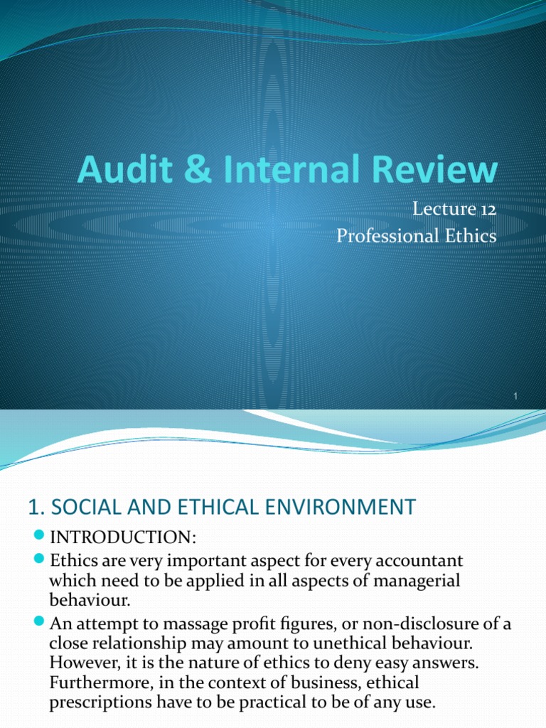 Auditing 1 L2 Professional Ethics | PDF | Audit | Morality