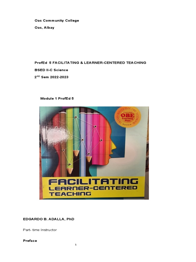 Module 1 Facilitating Learner Centered Teaching Pdf Constructivism Philosophy Of