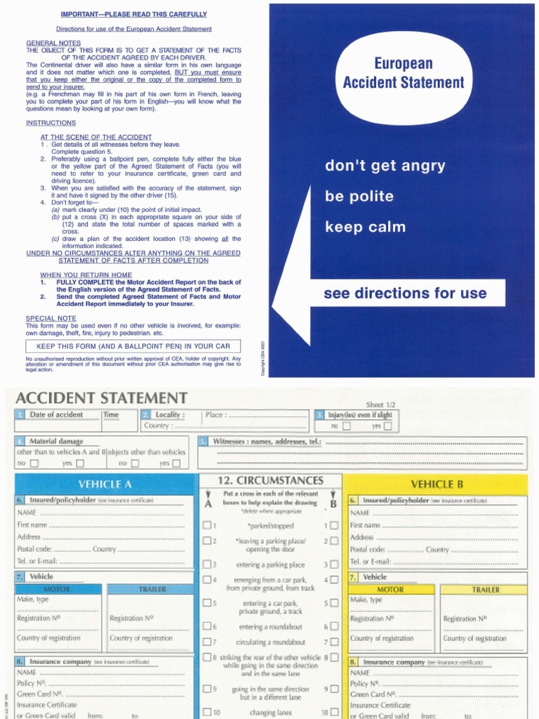 European Accident Statement EN | PDF
