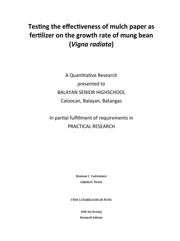 Stem 12 Idr Group 12 Full Paper | PDF | Soil | Agriculture