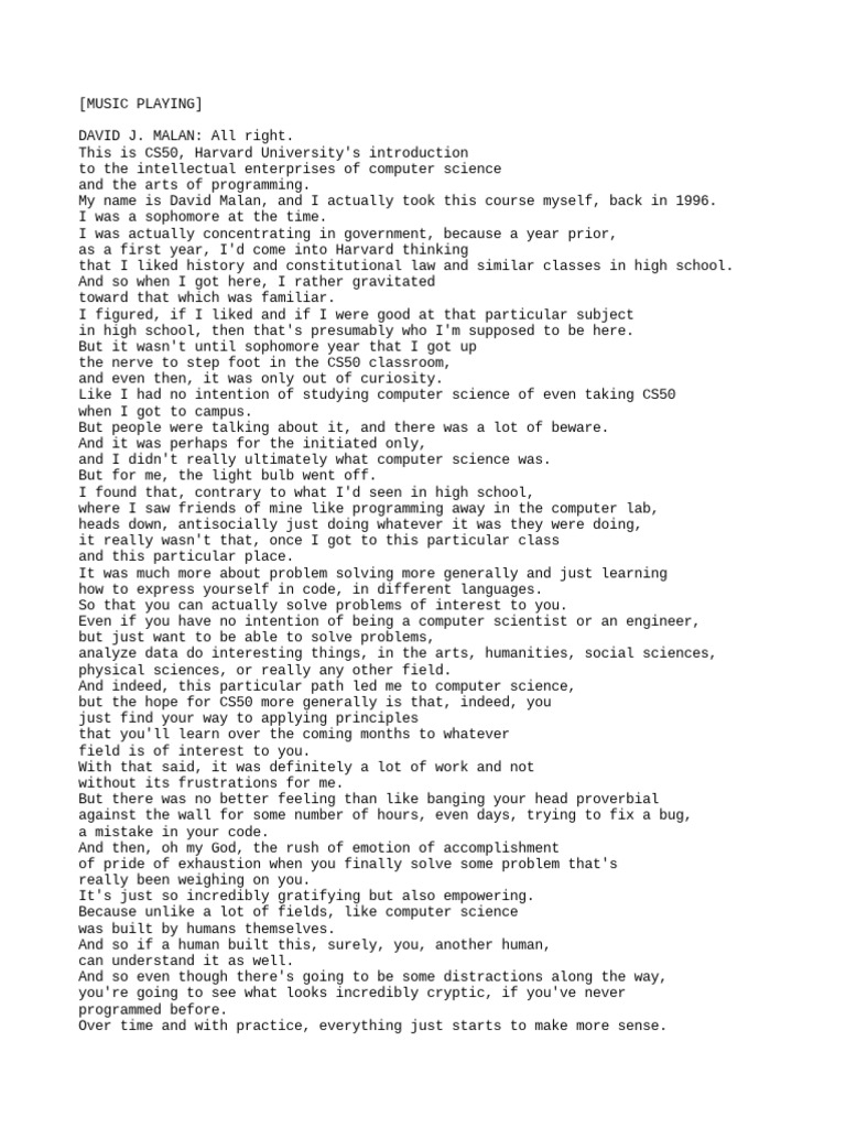 CS50: Intro to Problem Solving | PDF | Bit | Ascii