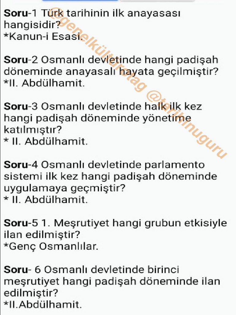 Tarih - Soru-Cevap | PDF