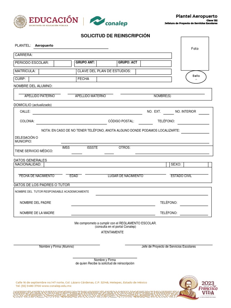 Solicitud de Reinscripción | PDF | México