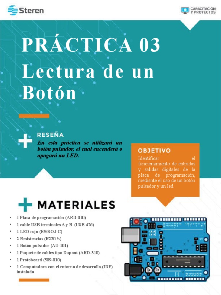 Práctica_03 Básico - Lectura de un botón | PDF | Software | Programación de computadoras