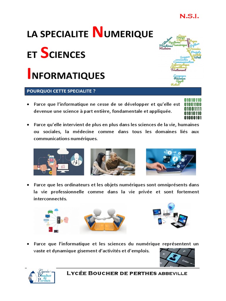 Spécialité Numérique et Sciences Informatiques | PDF | Informatique ...