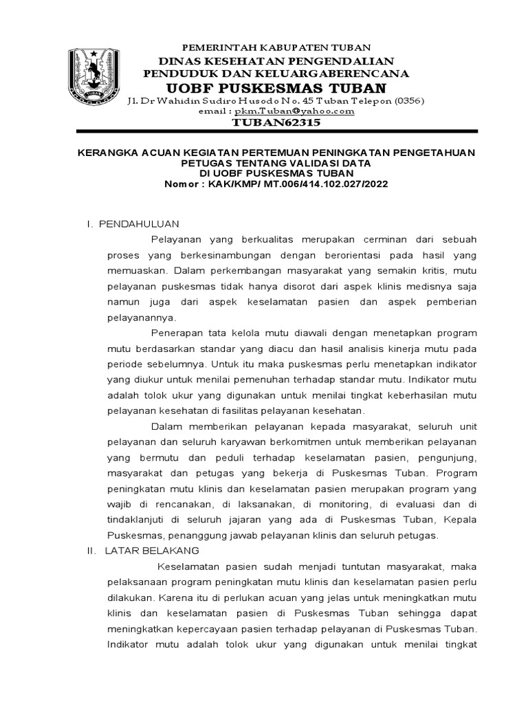 006 Kak Ojt Validasi Data | PDF