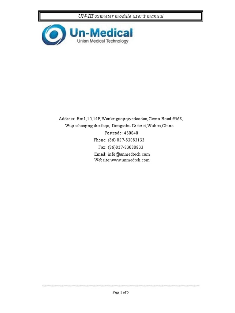 UN-III SPO2 Module | PDF | Computing | Computer Data