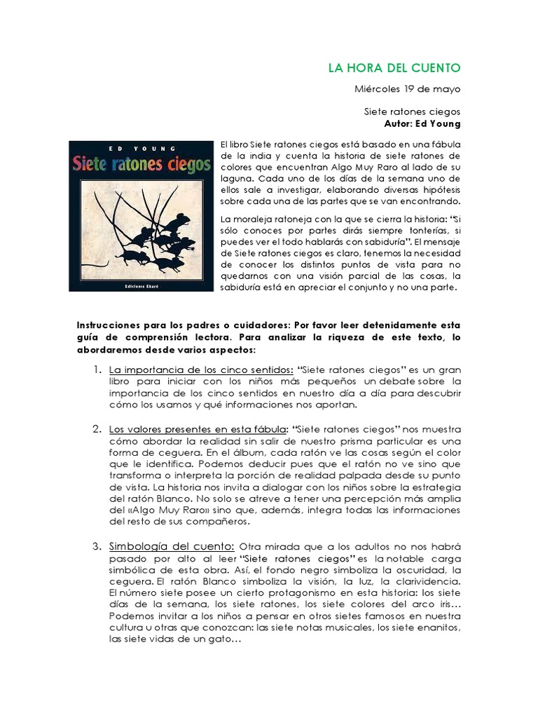 Comprensión Lectora - Siete Ratones Ciegos | PDF | Cognición
