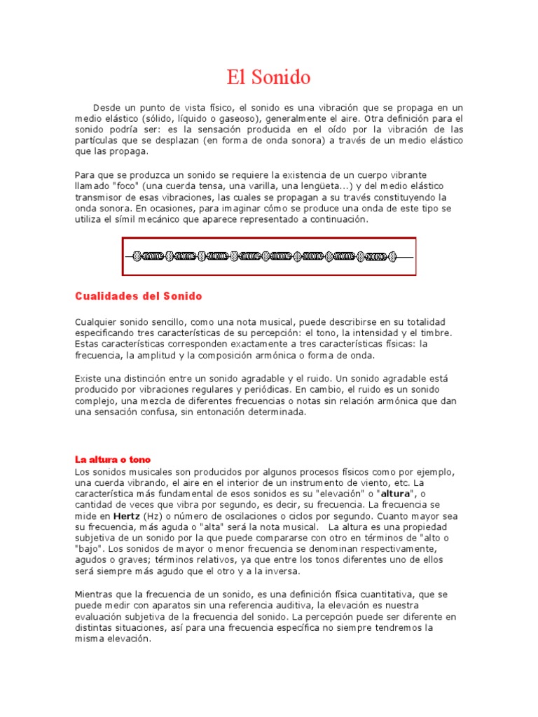 El Sonido | PDF | Sonido | Frecuencia