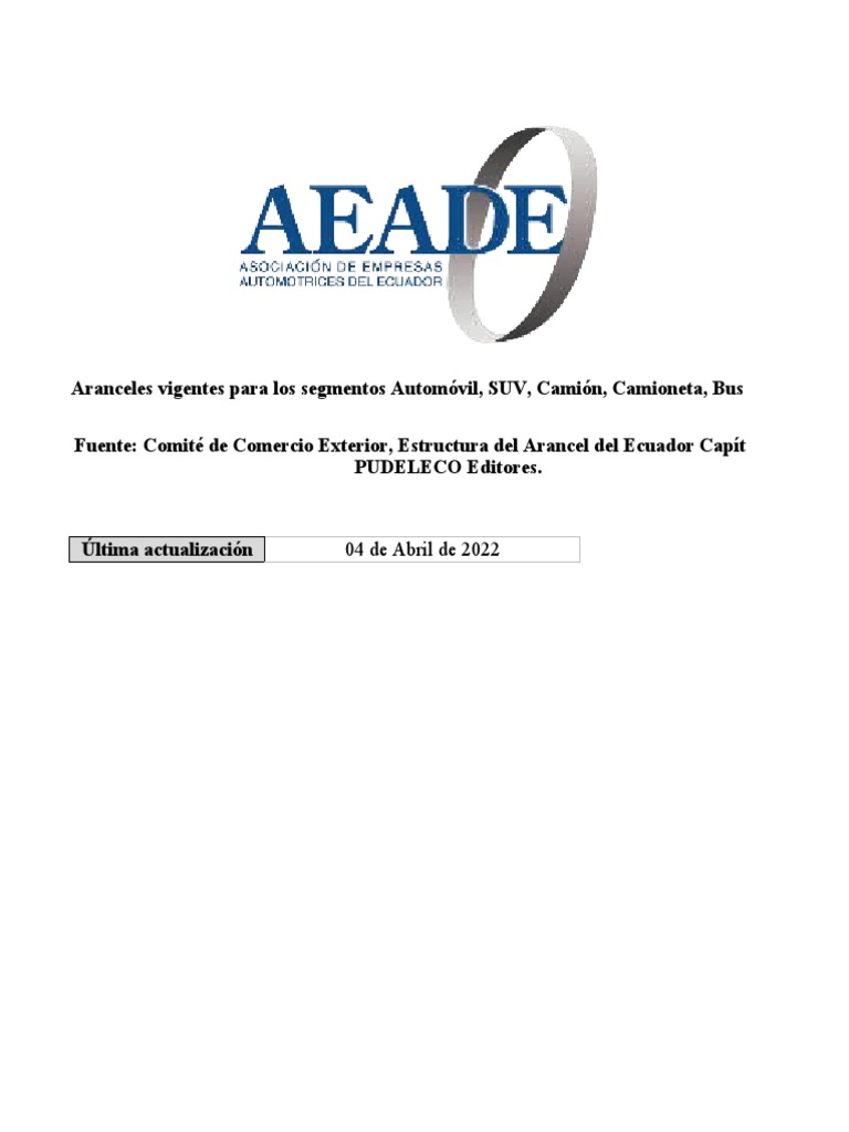 Aranceles a Veh%C3%ADculos AEADE 2 | PDF | Pistón | Motor diesel