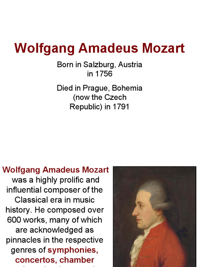 Life and Legacy of Mozart (1756-1791) | PDF | Wolfgang Amadeus Mozart ...