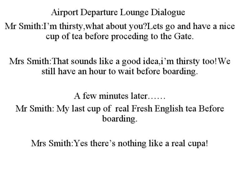 Airport Departure Lounge Dialogue Conversation Topics Dialogs - 42727 | PDF