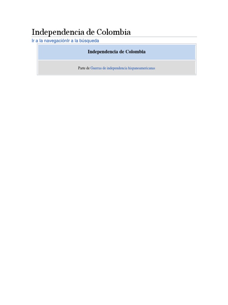 Independencia de Colombia | PDF | Independencia | Guerras de independencia