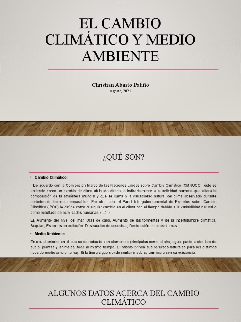 El Cambio Climático y Medio Ambiente | PDF | Cambio climático | Entorno ...